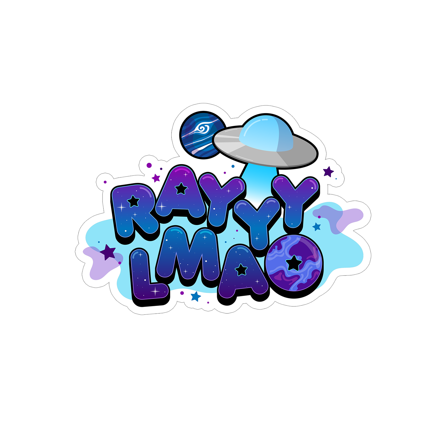 RAYYYLMAO Space Logo Sticker – FrameRate