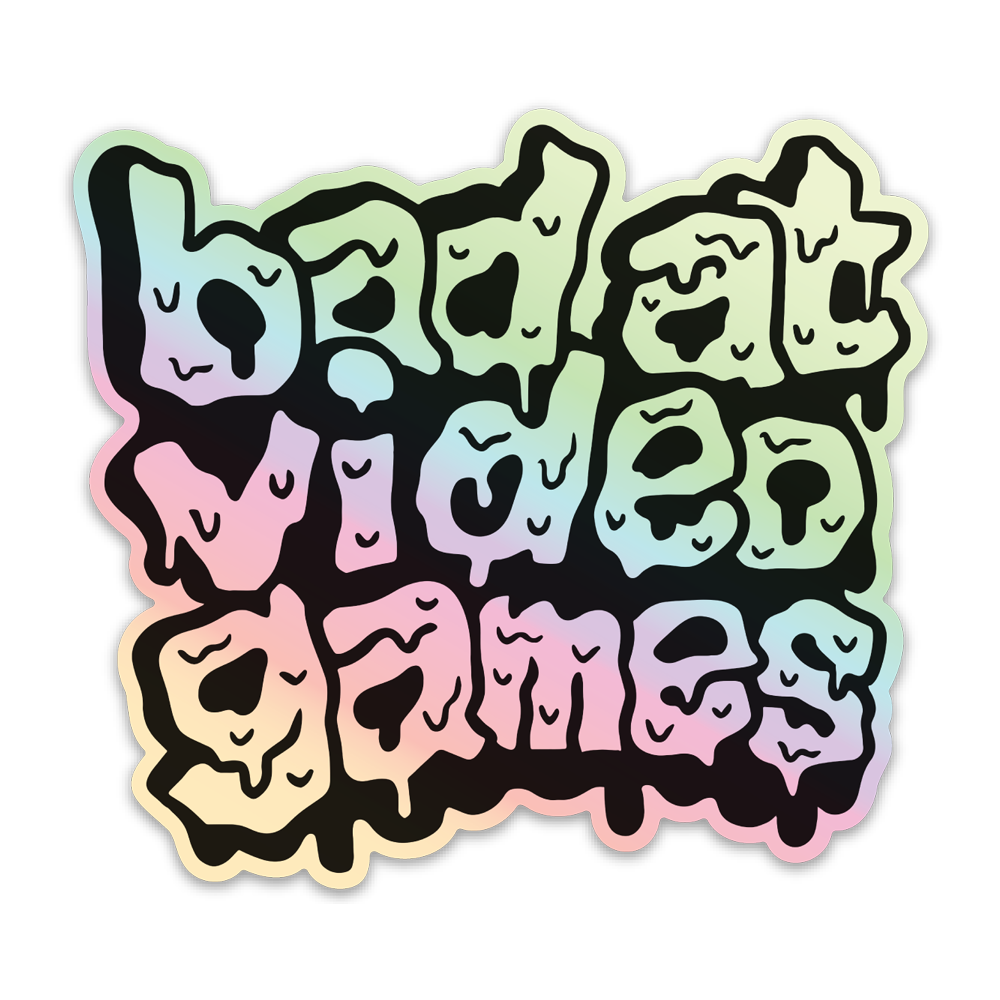 STICKER | HOLOGRAPHIC BAD AT VIDEO GAMES – FrameRate